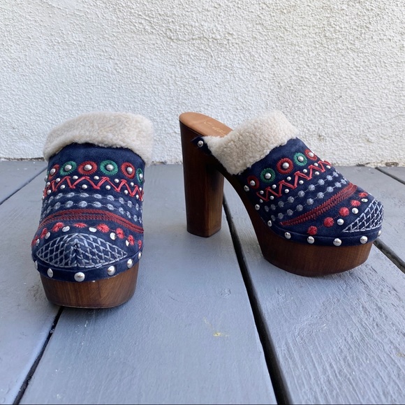 Anthropologie | Shoes | Anthropologie 35 Embroidered Terrestrial Clog ...